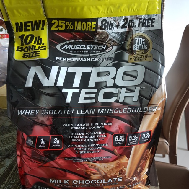 Muscletech Nitrotech 10lbs (whey protein), Sports Equipment, Exercise ...