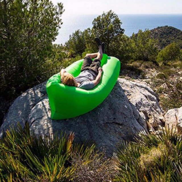 Thick Nylon Inflatable Air Sofa Bed Camping Bag Beach Hangout Couch ...