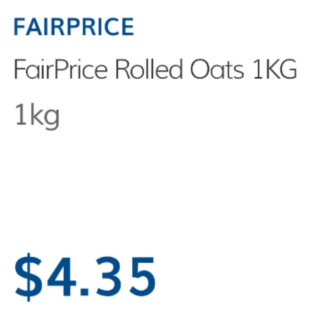 NTUC FairPrice Rolled Oats, Food & Drinks, Packaged & Instant Food on ...