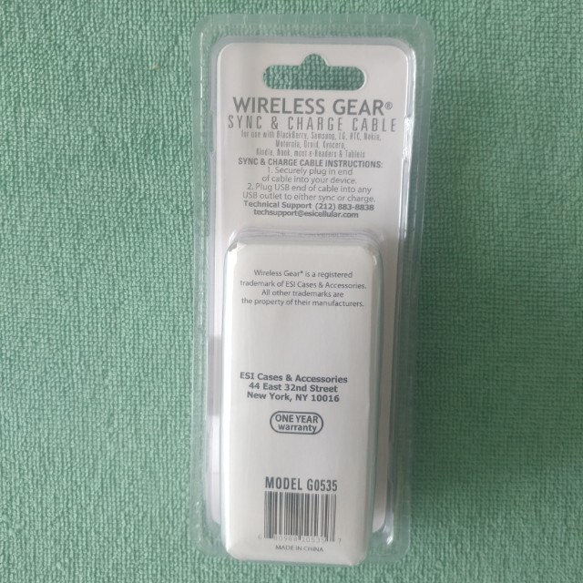 Wireless Gear USB Sync & Charge Cable Model G0535, Mobile Phones ...