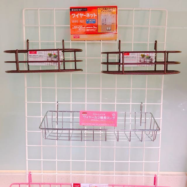 6pcs Daiso Wire Net & Baskets - Good for storage/deco, Furniture & Home ...