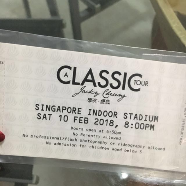 Jacky Cheung Tickets x2, Tickets & Vouchers, Event Tickets on Carousell