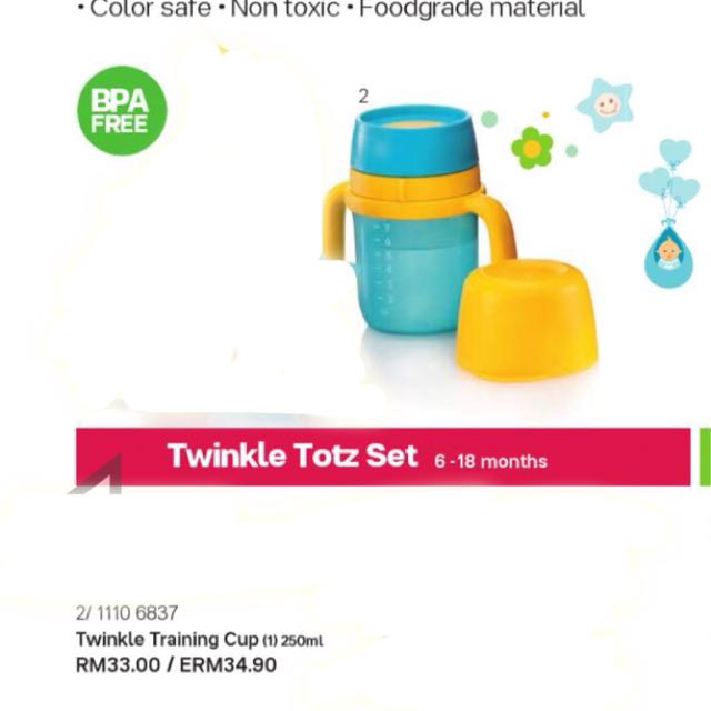 Tupperware brand Twinkle Baby training cup & straw tumbler, Babies ...