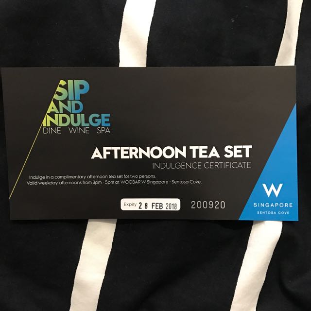 W Hotel Singapore Woobar Afternoon Tea Set For 2 Person, Tickets ...