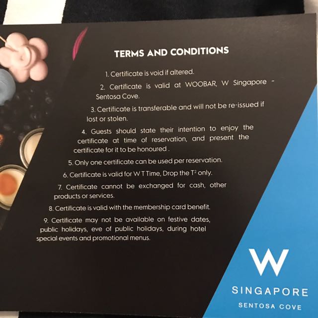 W Hotel Singapore Woobar Afternoon Tea Set For 2 Person, Tickets ...