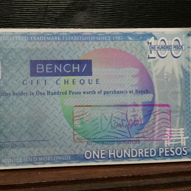 Bench Gift cheque, Tickets & Vouchers, Store Credits on Carousell