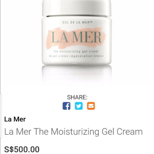 Lamer moisturizing gel cream, Health & Beauty, Bath & Body on Carousell
