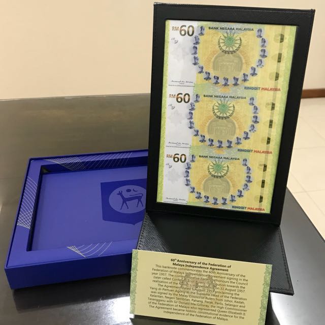 RM 60 Uncut 3-in-1 Commemorative Banknote, Hobbies & Toys, Collectibles ...