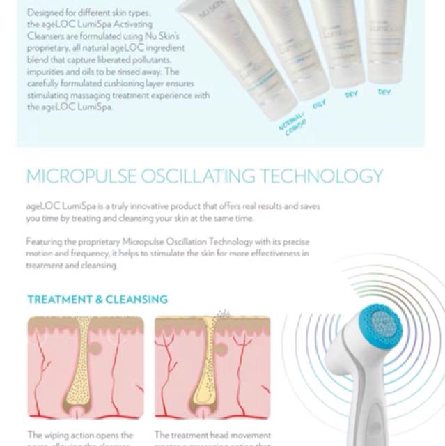 Nuskin ageloc lumi spa device, Health & Nutrition, Massage Devices on ...