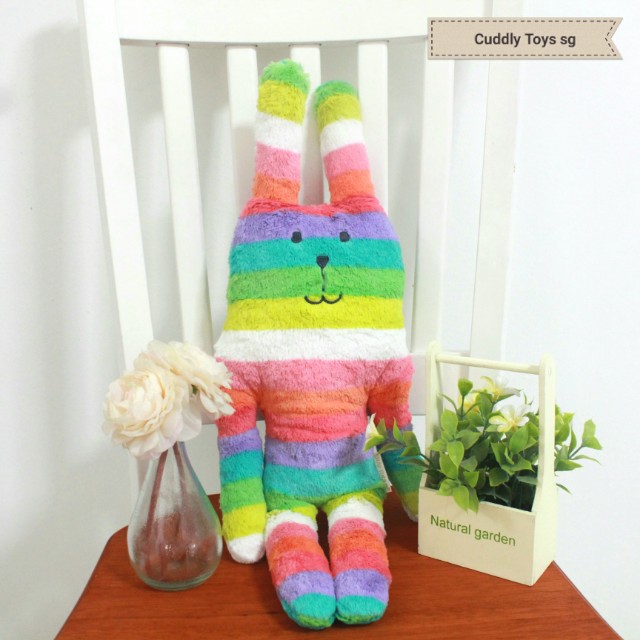 RAINBOW STRIPES Rabbit S Soft Toy, Babies & Kids, Babies & Kids Fashion ...