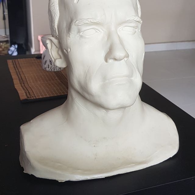 Arnold Schwarzenegger 1/1 Terminator Head Replica Unpainted Collectible ...