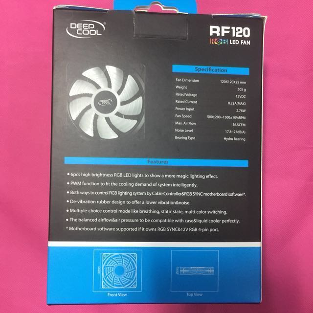 Triple fan Deepcool rgb aura sync fan rf120 pack, Computers & Tech ...