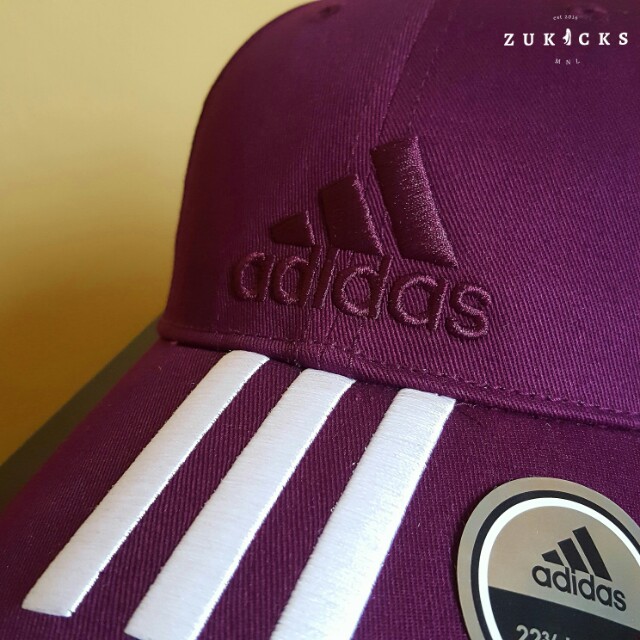 Adidas Logo Cap with Stripes (Red Violet), Women's Fashion, Watches ...