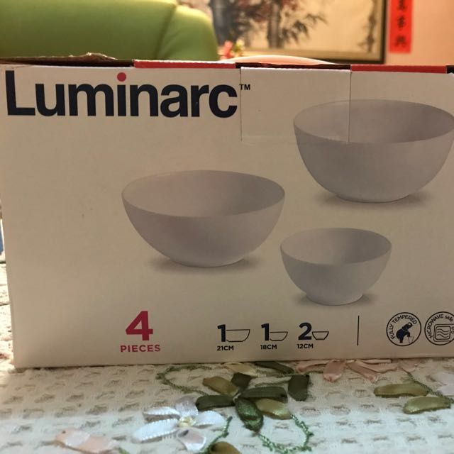 Luminarc glassware set (4 bowls in set), TV & Home Appliances, Kitchen ...