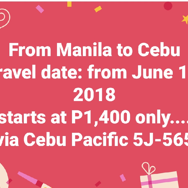 Manila to Cebu (1way), Tickets & Vouchers, Local Attractions ...