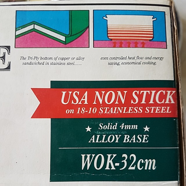 Morgan Ware USA NON STICK STAINLESS STEEL 32 CM WOK, TV & Home ...