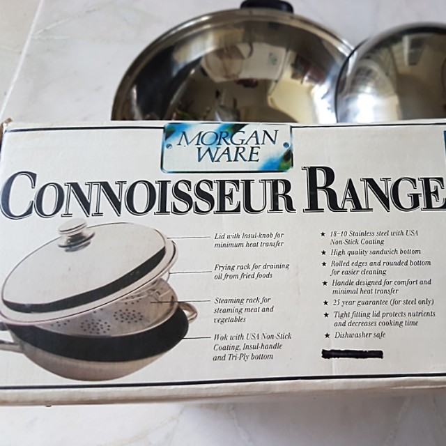 Morgan Ware USA NON STICK STAINLESS STEEL 32 CM WOK, TV & Home ...