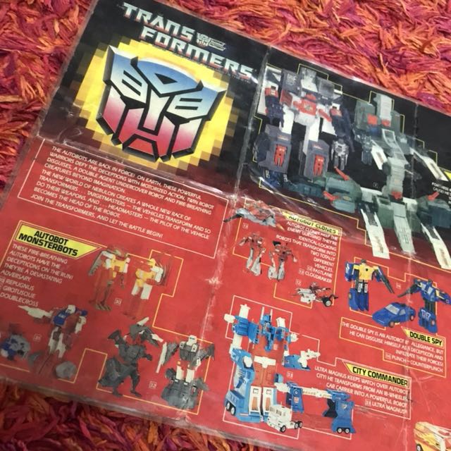 Vintage 1986 Hasbro Printed in Japan Transformers G1 Double Sided ...