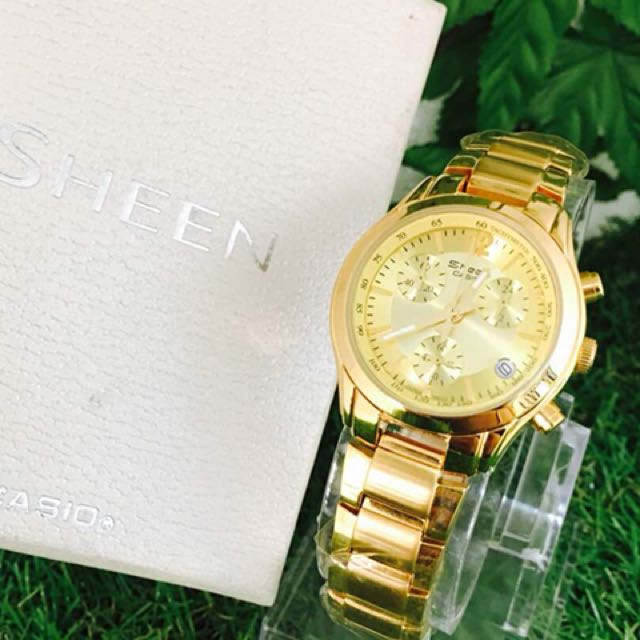 Authentic Casio Sheen Gold Metal Strap, Women's Fashion, Watches ...
