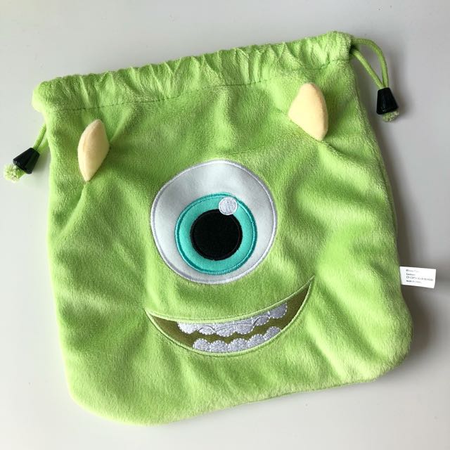 Mike Wazowski Drawstring Pouch, Hobbies & Toys, Toys & Games on Carousell