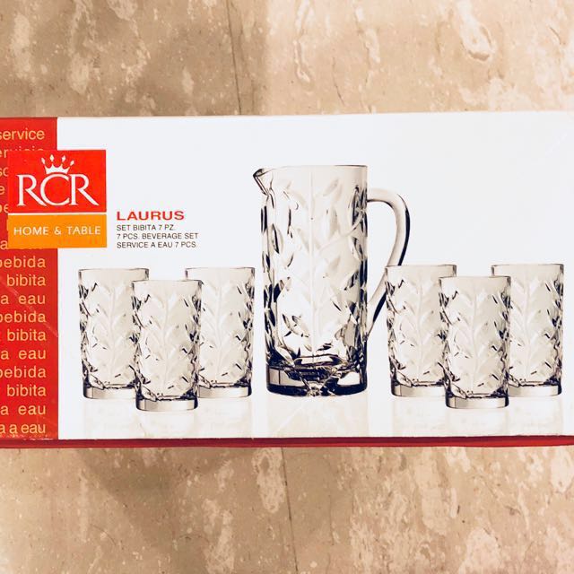New Beautiful 7-piece Crystal Jug and Glass; RCR Brand, Furniture ...