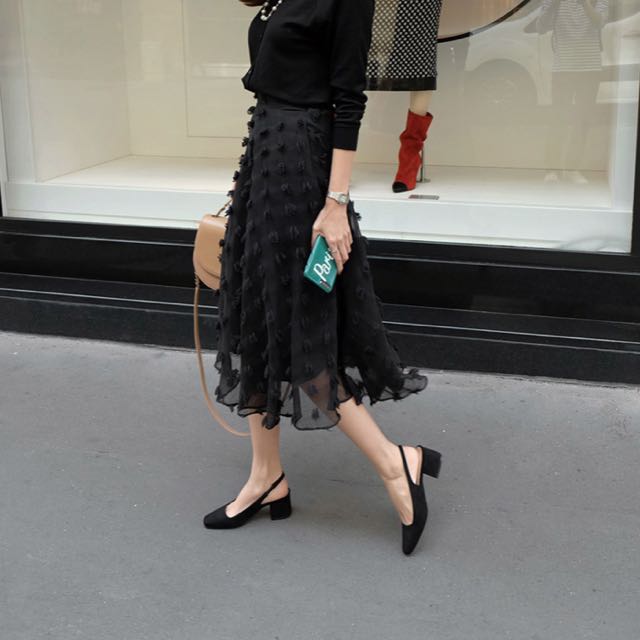 Sappun (Korea) Slingback Mid Heel, Women's Fashion, Footwear, Heels on ...