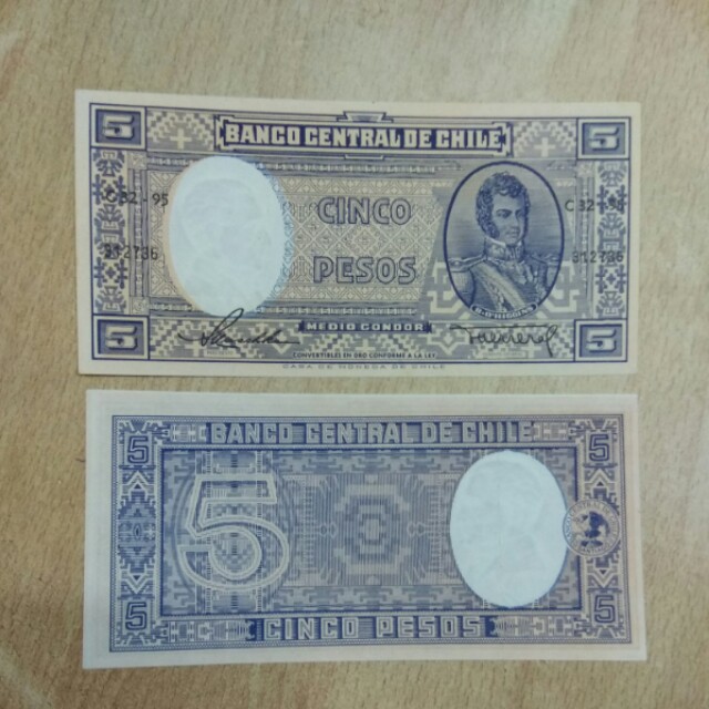 Chile 5 pesos 1995 issue, Hobbies & Toys, Memorabilia & Collectibles ...