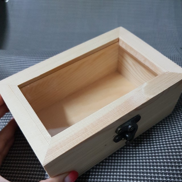 DIY Wooden See through Treasure Chest Gift Box with lock, Furniture ...