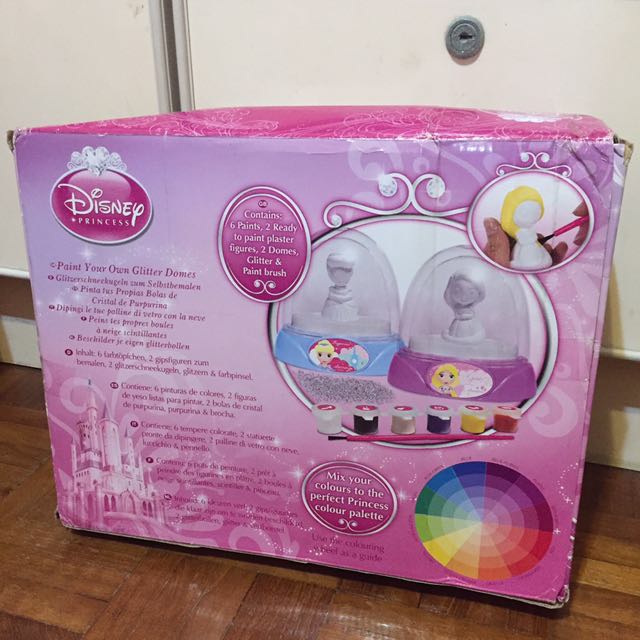 Disney Princess Paint Your Own Glitter Domes, Hobbies & Toys, Toys ...