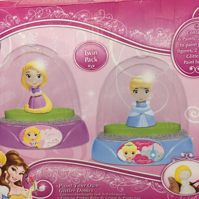 Disney Princess Paint Your Own Glitter Domes, Hobbies & Toys, Toys ...