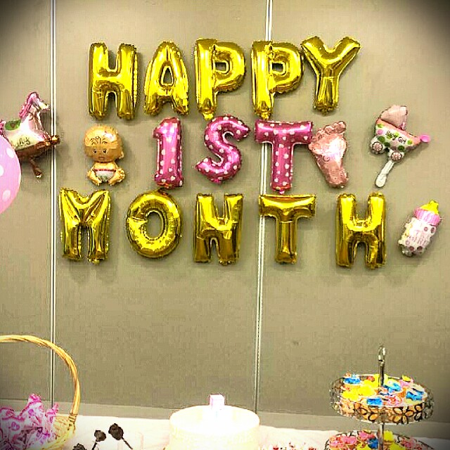 Happy 1 Month Birthday Balloons Baby Girl Hobbies Toys Stationery 