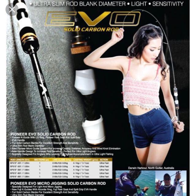 Pioneer Evo II Solid Carbon fishing rod, Sports Equipment, Fishing on ...