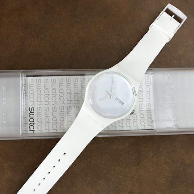 White Swatch Watch, Women's Fashion, Watches & Accessories, Watches on ...