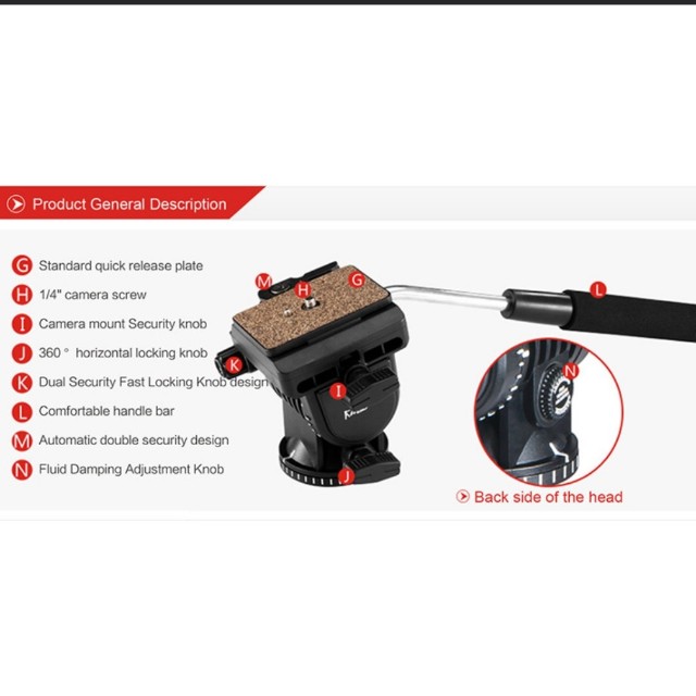 KINGJOY VT-1200 Professional Tripod Stand with Video Head, Photography ...