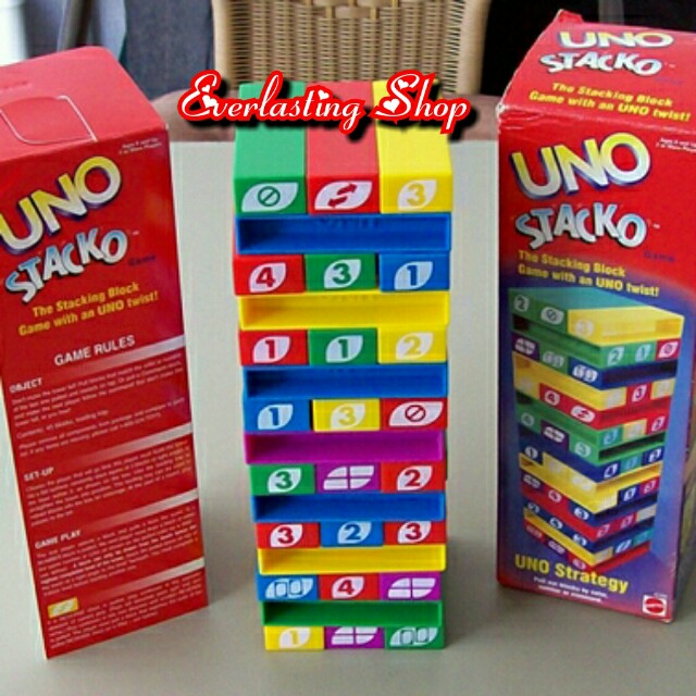 Uno Stacko Mainan Susun Balok Edukasi Tumbling Tower Bangunan Kayu ...