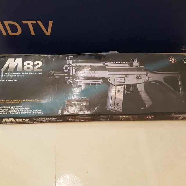 Double Eagle M82 玩具槍 玩具 電動 氣槍 1/1 new generation airsoft electric gun 6mm bb bullet, 興趣及遊戲, 玩具 ...