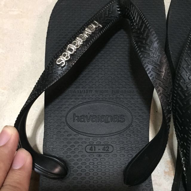 Havaianas Silver Logo Metallic (black), Men's Fashion, Footwear ...