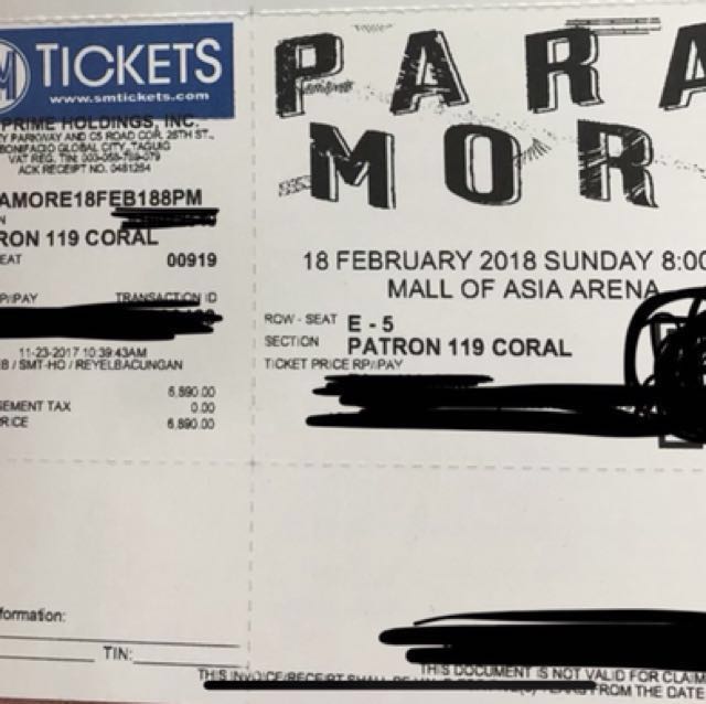 Swap: Patron to Lower Box A ticket Paramore Tour Four, Tickets & Vouchers, Event Tickets on ...