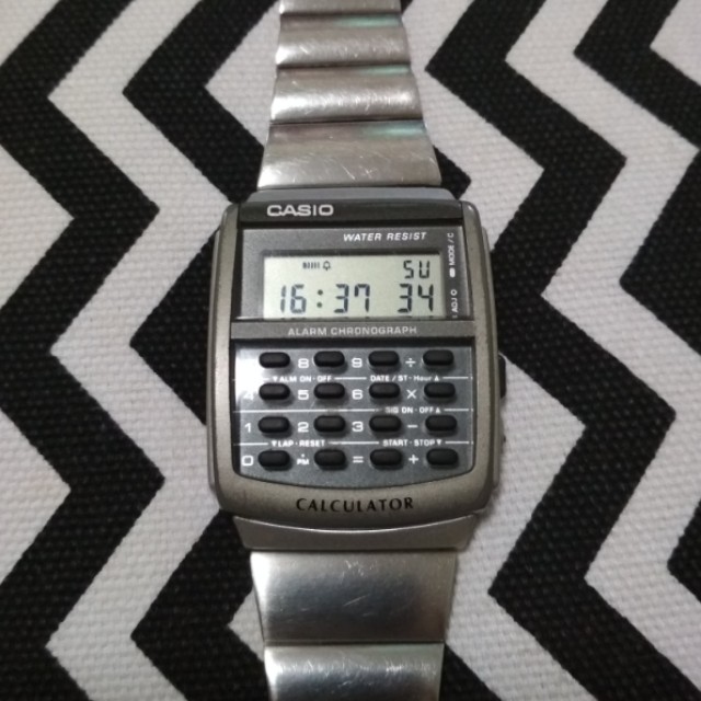 Casio Calculator Watch, Fesyen Pria, Jam Tangan di Carousell