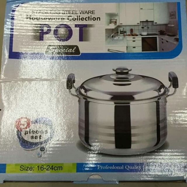 555 stainless steel pot, Furniture & Home Living, Kitchenware ...