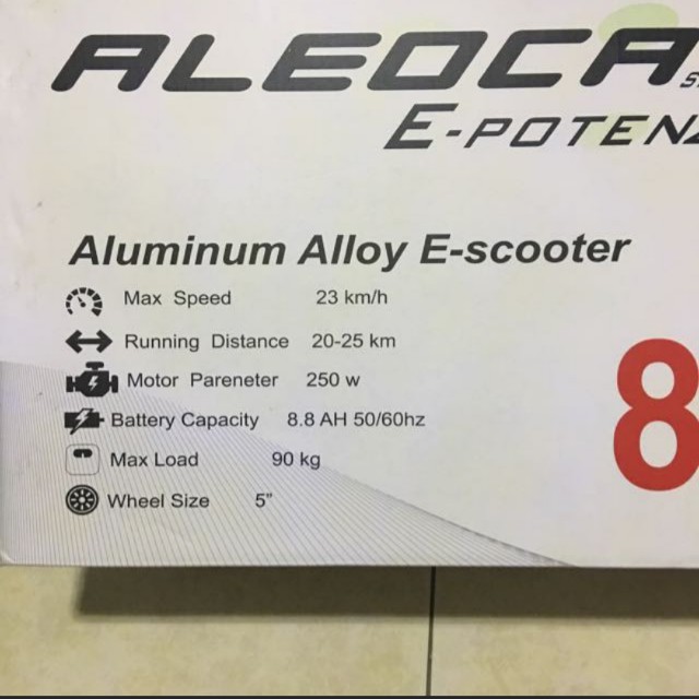 Aleoca E-Potenza Electric Scooter, Sports Equipment, PMDs, E-Scooters ...