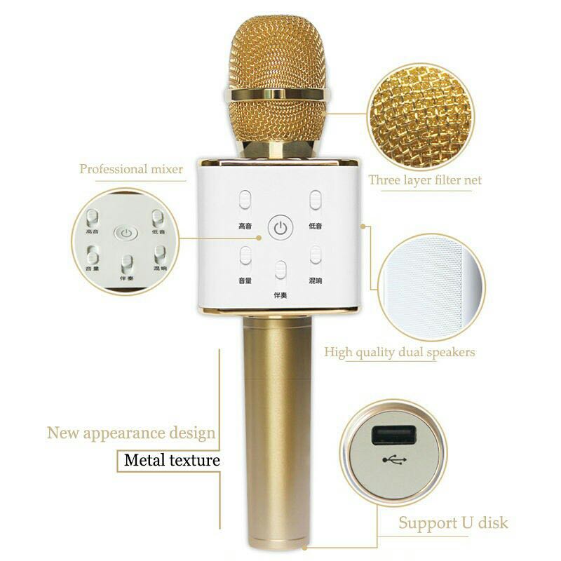 Bluetooth karaoke microphone rm60 (avail pink, rose gold, black,gold ...