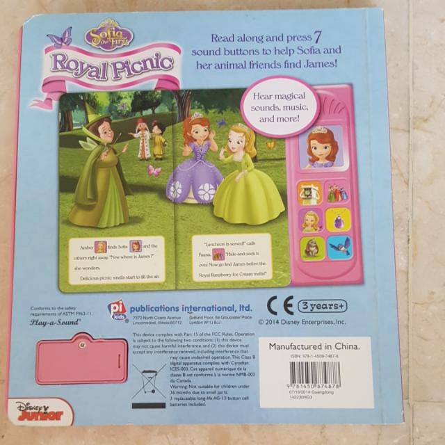 Disney Sofia The First Royal Picnic Play-A-Sound Board Book, Hobbies & Toys, Books & Magazines ...