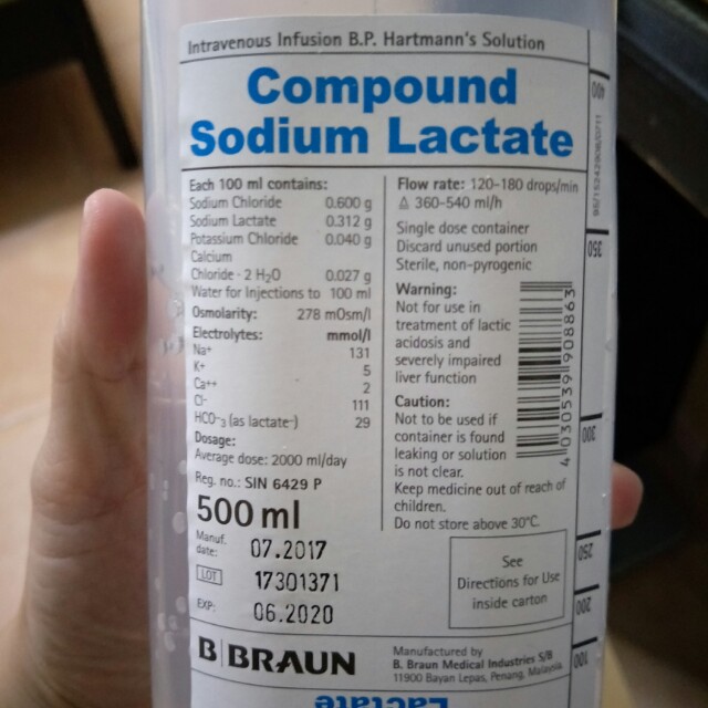 Hartmann's solution Compound Sodium Lactate. Iv drip. Needles on Carousell Hartmann's solution Compound Sodium Lactate. Iv drip. Needles on Carousell