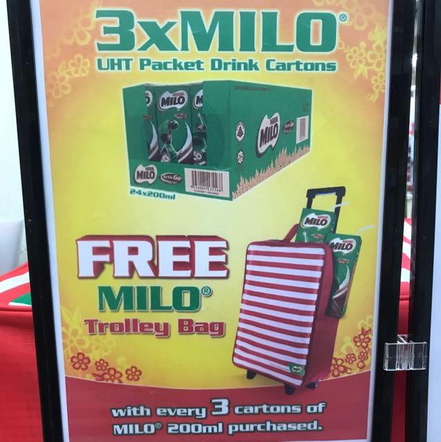 Milo Chocolate Malt Packet drink w/ free trolley - 72pcs x 200ml (CTN ...