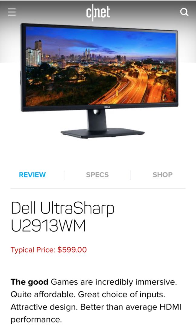 New U2913WM 29-Inch Ultra Widescreen LED-Lit Monitor, Computers & Tech ...