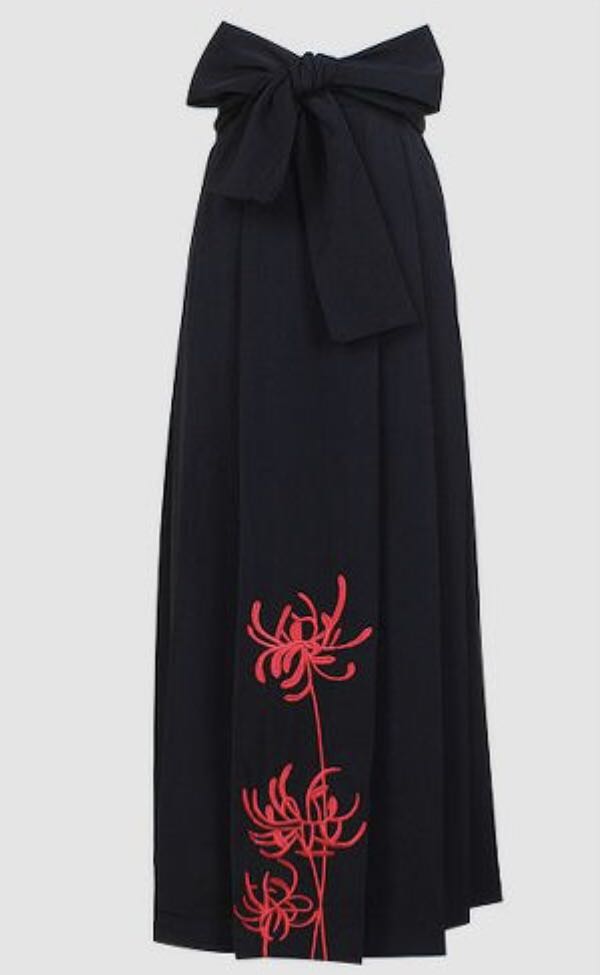 Japanese Embroidered Yukata Lycoris Radiata Red Spider Lily in whiteW ...