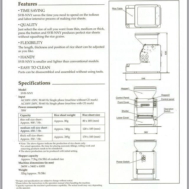 Professional Suzumo sushi rice press machine, TV & Home Appliances ...