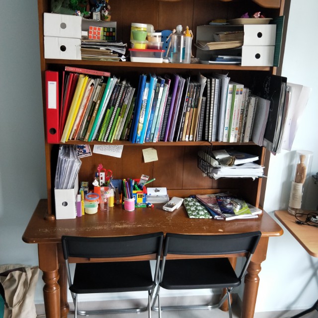 Detachable Bookshelf Study Table, Furniture & Home Living, Furniture ...