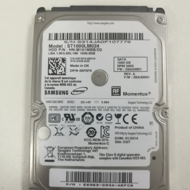 Samsung Momentus 1TB SATA-600 Hard Drive, Computers & Tech, Parts ...